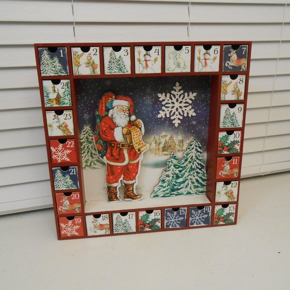 Holiday | Wooden Santa Claus Advent Calendar | Poshmark